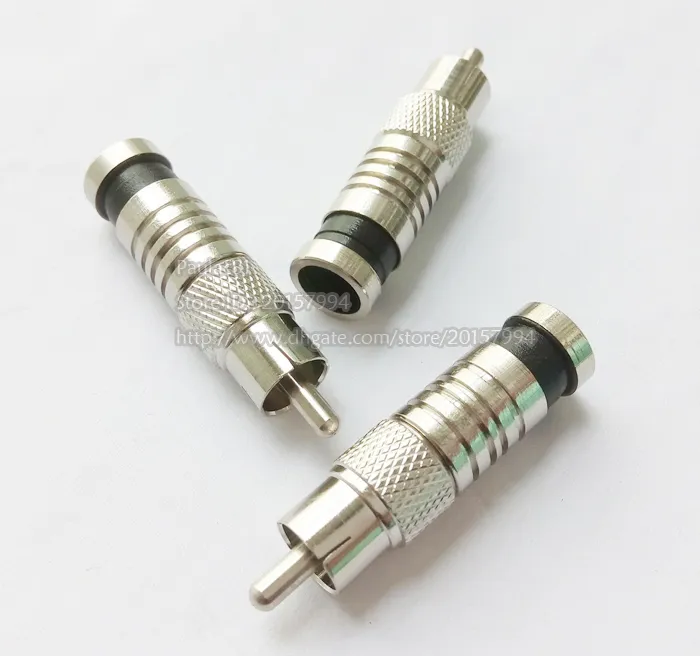 RG6 RCA Male Compression Adapter Connectors for CCTV Cable Video Audio ...
