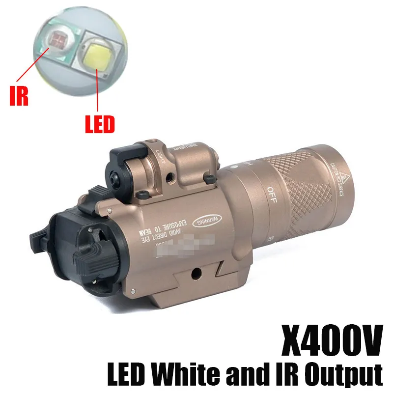IR Flashlight Tactical Gun Light: LED White & IR Output With Red Laser ...