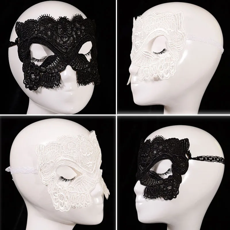 Venetian Half Face Masquerade Lace Mask For Halloween And Christmas ...