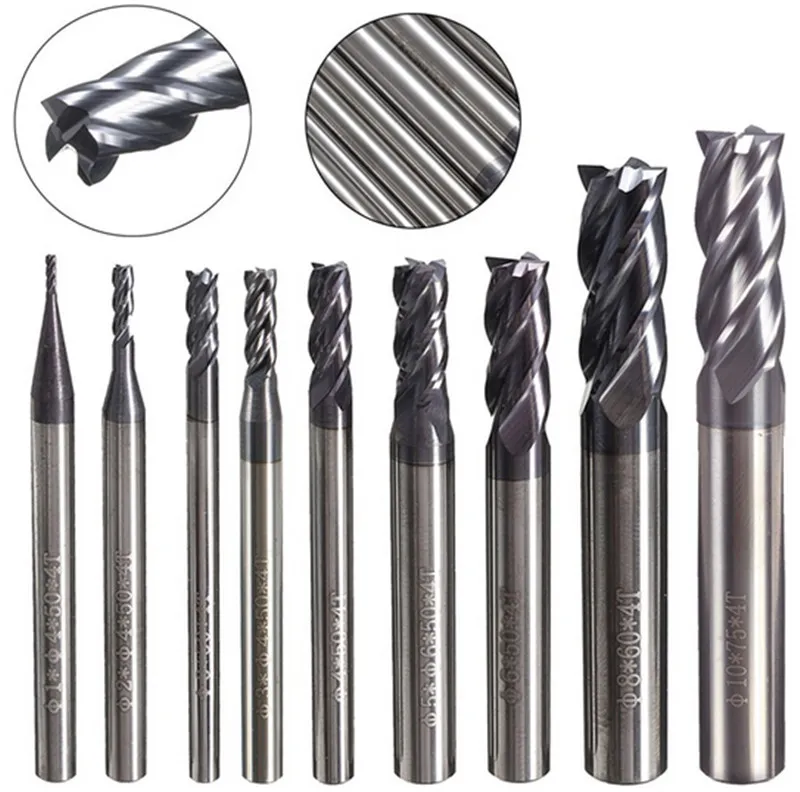 DHgate.com:9pc Tungsten Carbide End Mill Set | 1-10mm Milling Cutters ...
