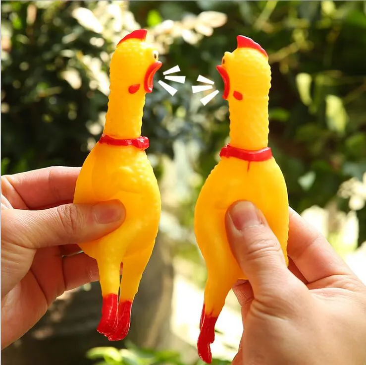 Pet Dog Toys Yellow Squeaky Chicken Rubber Chew Toys For Puppies And ...