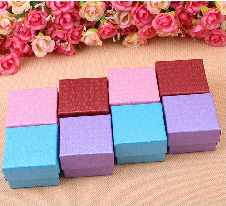 G197 Square Jewelry Gift Boxes Bow Carton Case For Earrings And Rings ...