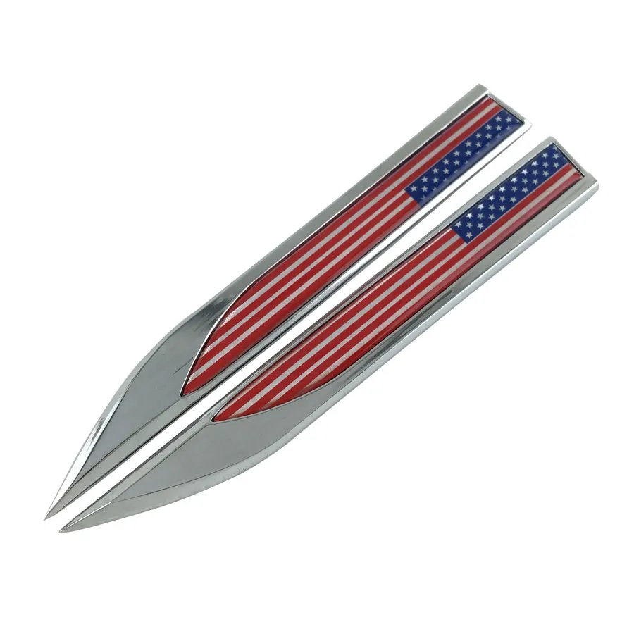 American Flag Car Badge