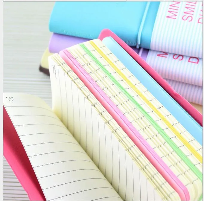 Wholesale Leather Paper Notepad Candy Colors Writing Notebook Smiling ...
