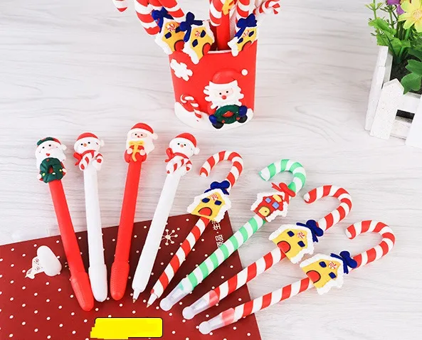 Candy Cane Pen Christmas Party Dolls Polymer Clay Ballpoint Pen Gift ...