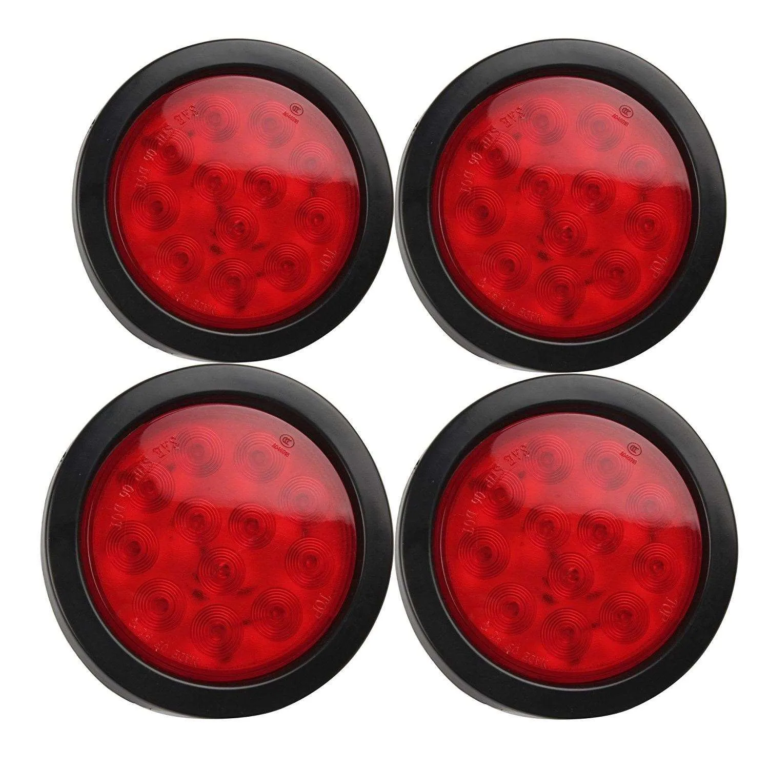 DHgate.com:Red 4 Inch Round LED Stop/Turn/Tail Light for Truck Trailer ...