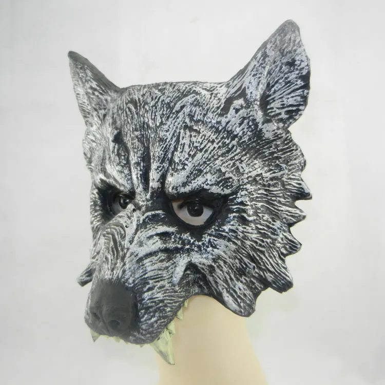 WolfKingdom Horror Wolf Head PU Mask Cosplay Decorations for Halloween ...