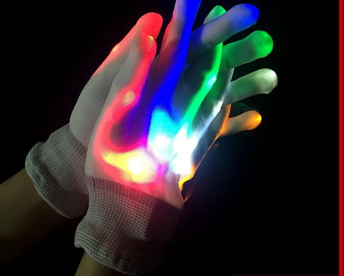 Fashion LED Glow Gloves Mitts Halloween Christmas LED Flash Gloves ...