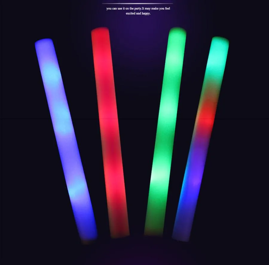 LED Foam Stick Set: Colorful Flashing Batons, 48cm Light Up Sticks For ...