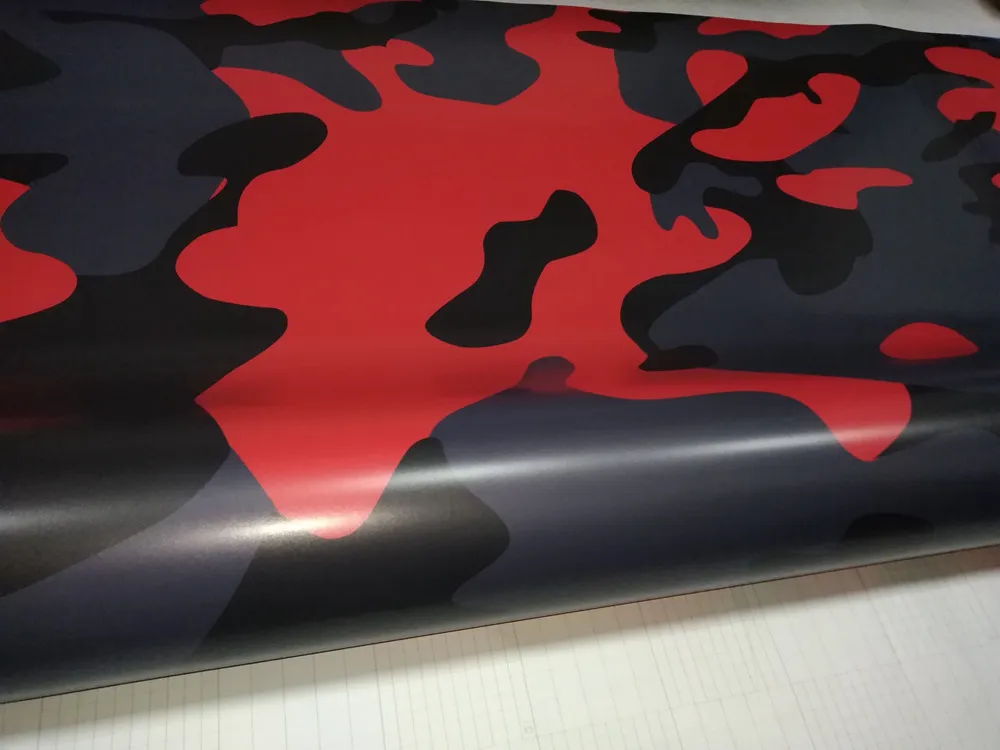 Camo Wrapping Red Black Camouflage Vinyl Wrap For Cars Large Gloss ...