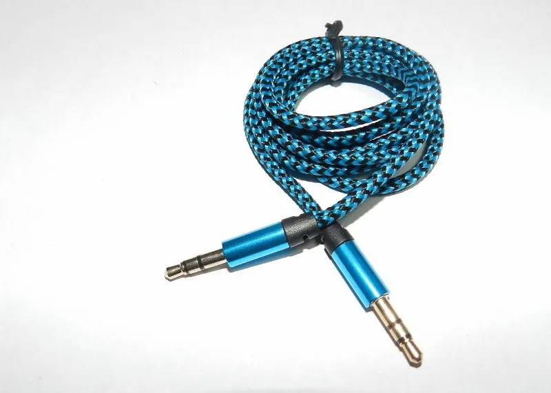 Nylon Braided 3.5mm Stereo Aux Cable, Aluminum Metal Adapter, from ...
