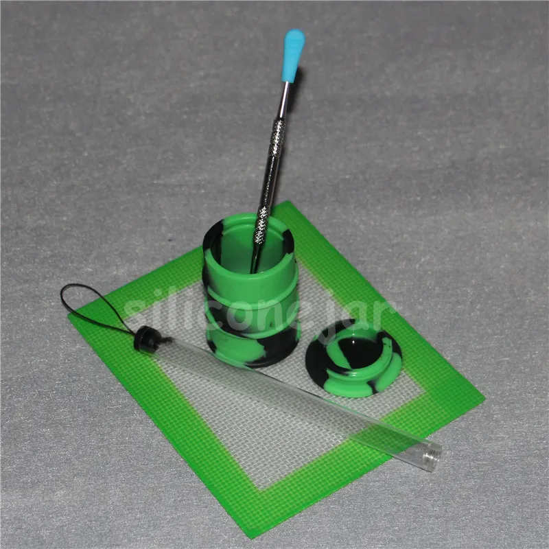 Colorful Silicone Mat Jar Slick Pad Dab Tool Set with Stainless Steel ...