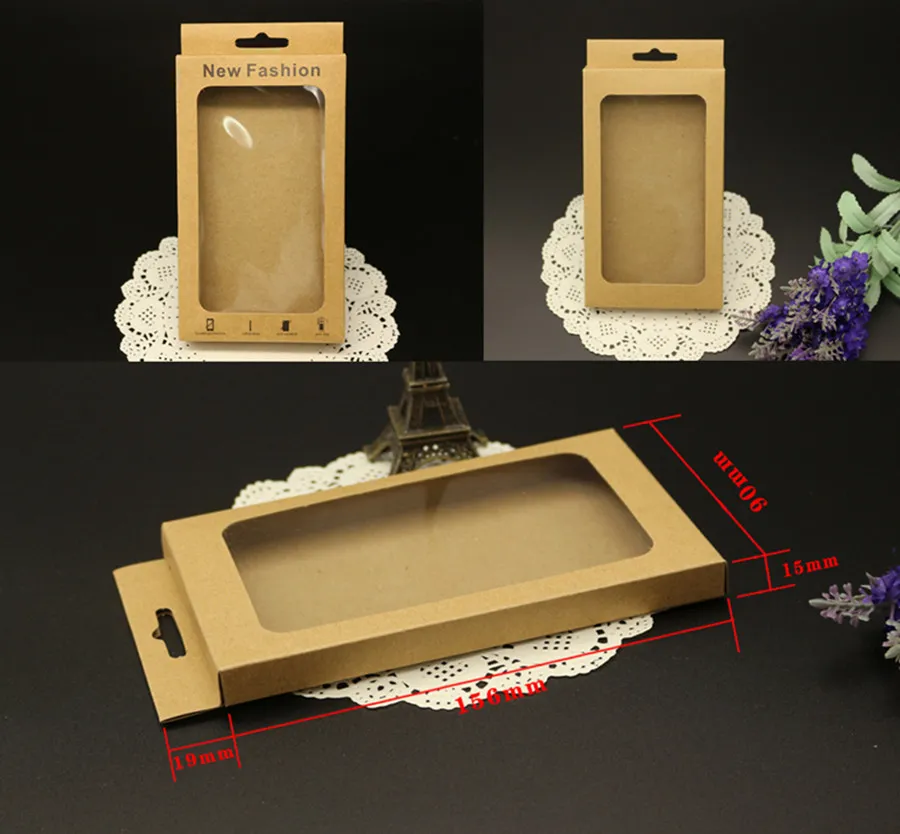 Plain Kraft Paper Retail Package Box Boxes No Inner Holder For Mobile ...