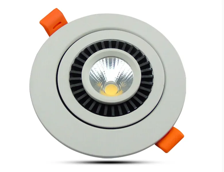 Dimmable LED Recessed Ceiling Downlight Panel, 12W COB Round Rotary ...