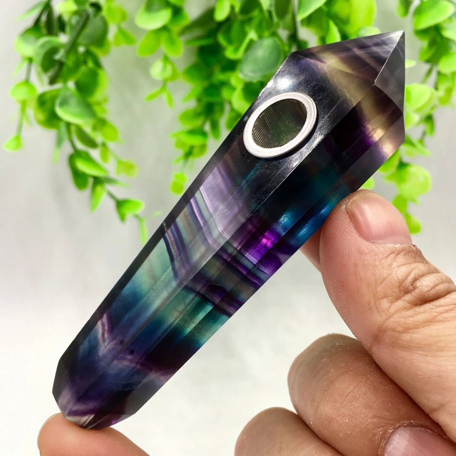 Wholesale Purple and Green Fluorite Smoking Pipes Natural Green ...