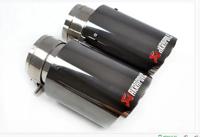 Universal Titanium Black Exhaust Tip - 304 Stainless Steel Muffler - 51 ...