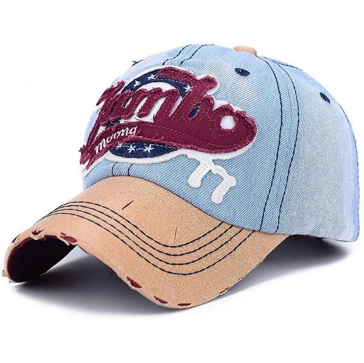 Men's Cowboy Denim Baseball Cap With Embroidered Lettering Perfect ...