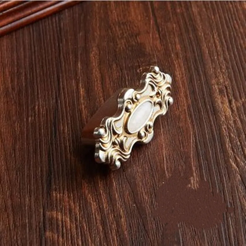 European Style Retro White Jade Knobs Wine Cupboard Drawer Pulls, 96mm ...