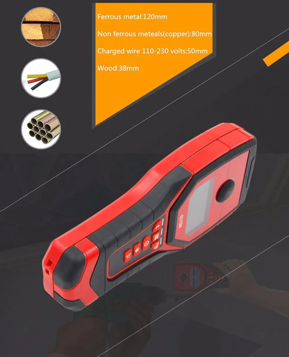 Wall Detector: Metal | Wood | AC Wire Finder Professional Handheld Wall ...