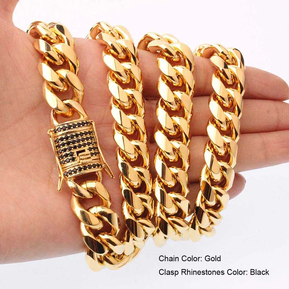 18K Gold Plated Stainless Steel Dragon Latch Clasp Necklace With ...