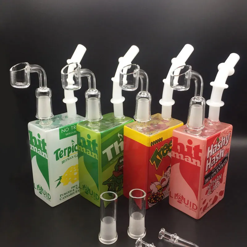 Glass Juice Box Dab Oil Rigs Bongs 7.5 Inch Liquid Sci Glass Cereal Box ...
