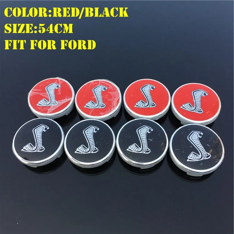 Auto Wheel Center Hub Cap 54mm For Ford Mustang Cobra Shelby ABS Red ...