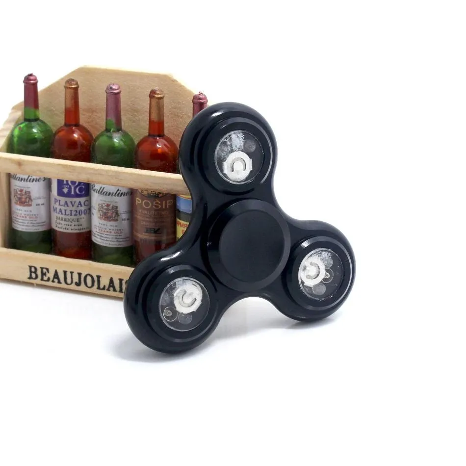 LED Light Hand Spinner Metal Fidget Spinners Finger Fingertip Gyro Tri ...