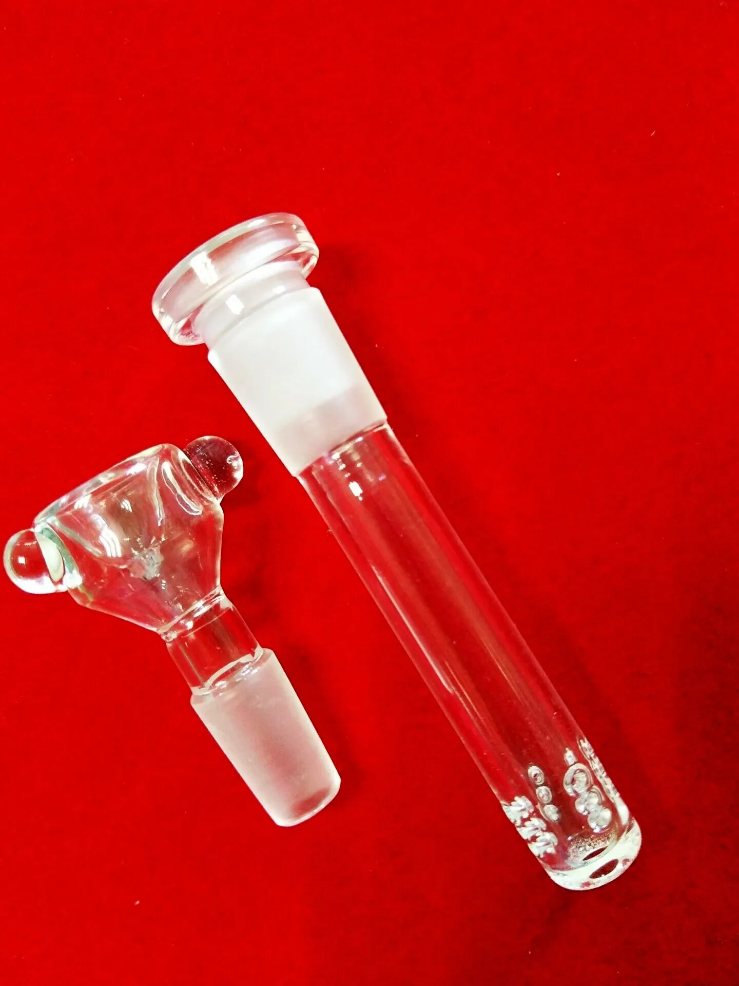 10cm Length Glass Downstem Adapter 14.4mm 18.8mm Joint Down Stem Oil ...