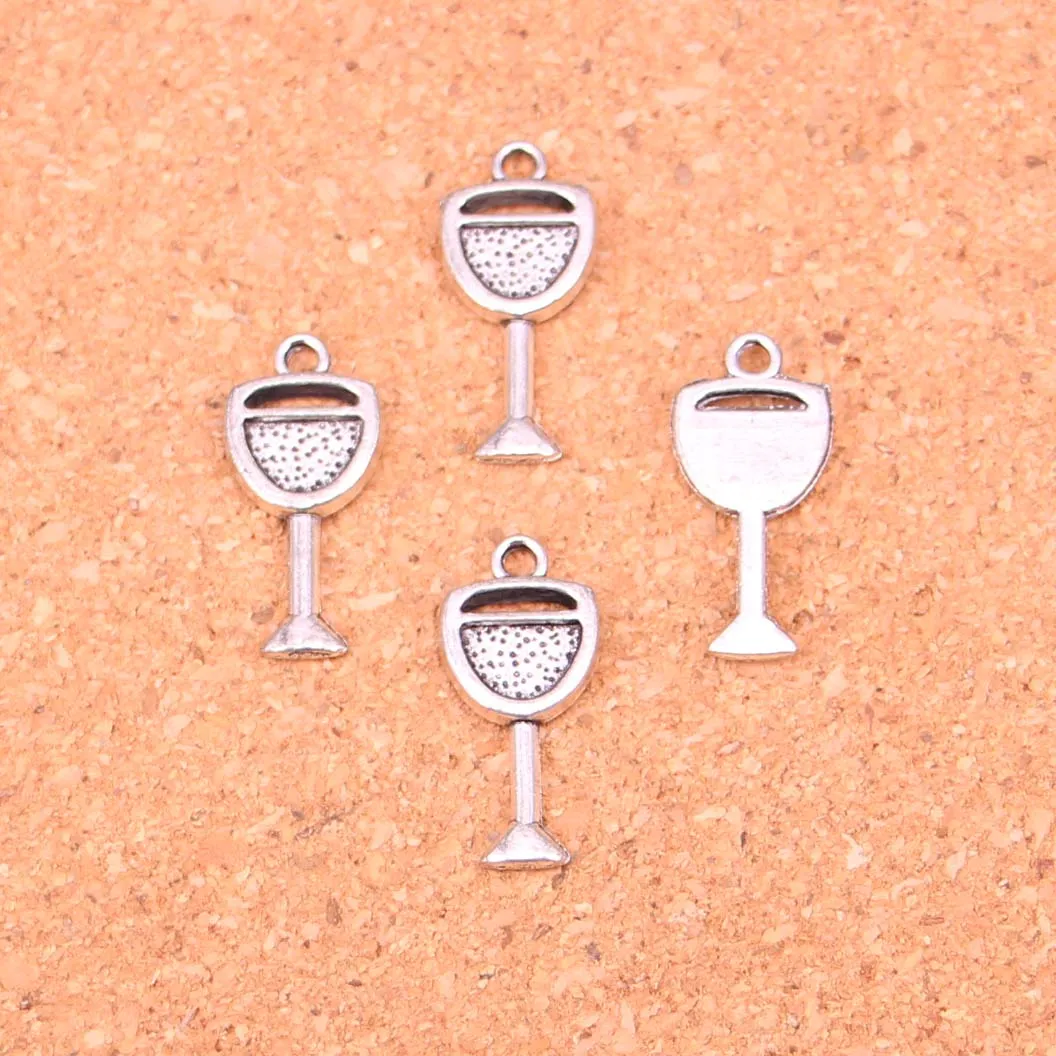 Antique Silver Wine Glass Charms - European Bracelet Pendants for ...