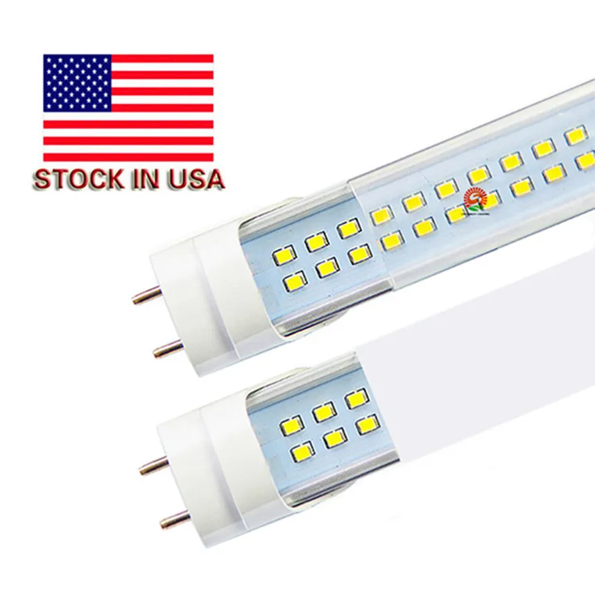 Super Bright LED T8 Tube Lights 4 Foot Double Row 28W Bi Pin SMD 2835 ...