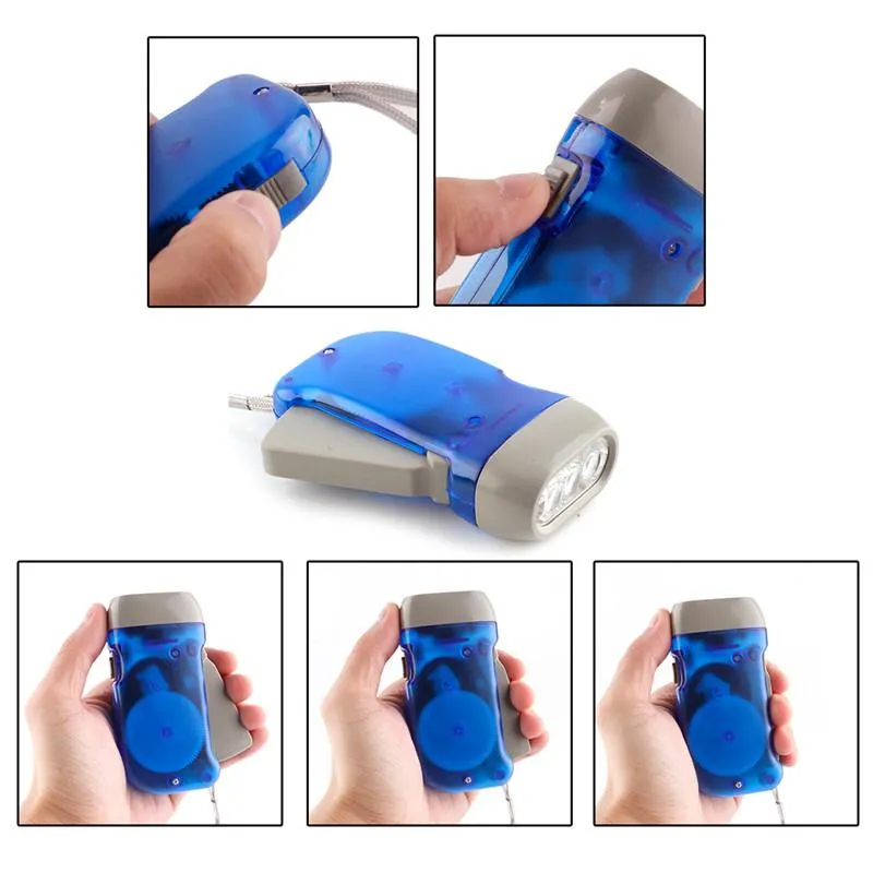 DHgate.com:Flashlight Hand Crank Powered LED Torch: Portable Camping ...