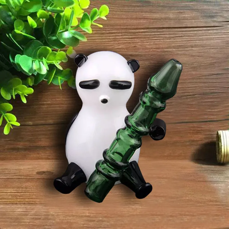 Hot Selling Glass Pipes Creative Panda Style Hand Pipes Spoon Pipes For ...