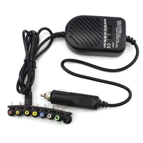 80W Universal Laptop Car Charger Adapter - DC Power Supply Set with 8 ...