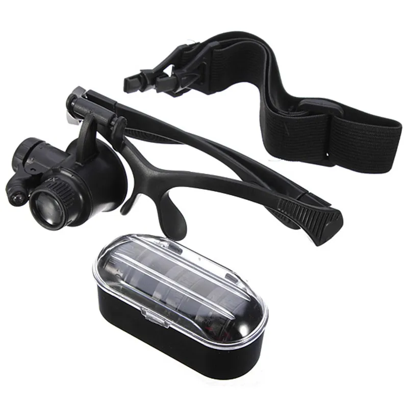 Professional 10x 25x Magnification LED Headband Magnifier Watch Repair ...