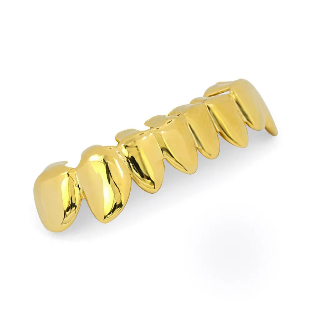 Hip Hop Gold Grillz Caps Shaped Teeth Grills Lower Bottom Perm Cut Real ...