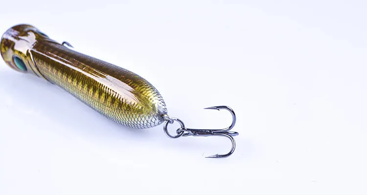 NEW Floating Wobbler Laser Popper Poper Fishing Lures Hooks 8.4cm 12.5g ...