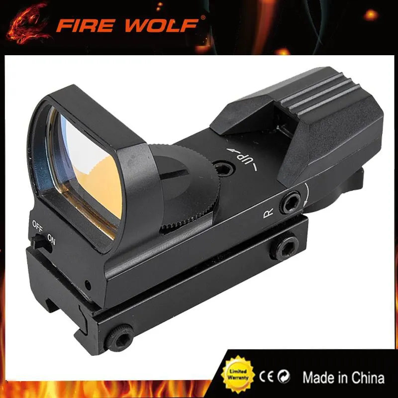 FIRE WOLF 1x22 Red Dot Sight 4 Reticle Red Dot 11mm Reflex Dot Sight ...