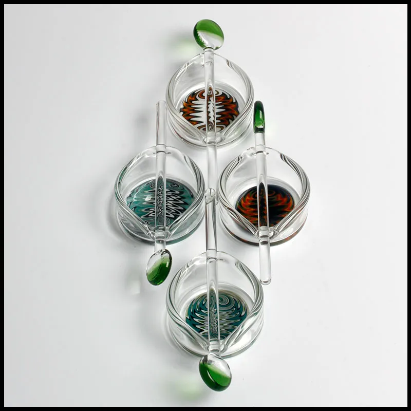 LARGE WORKED GLASS DAB DISH Oil Dabber Worked Concentrate Dish Ashtray ...