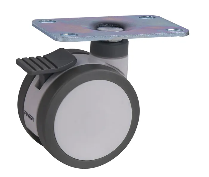 125mm Furniture Caster 5 Inch Full Plastic Screw Rod Universal TPU ...