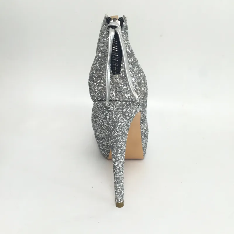 Wedding Platform Shoes Bridal Shoes Platform High Heels, Glitter Bridal ...