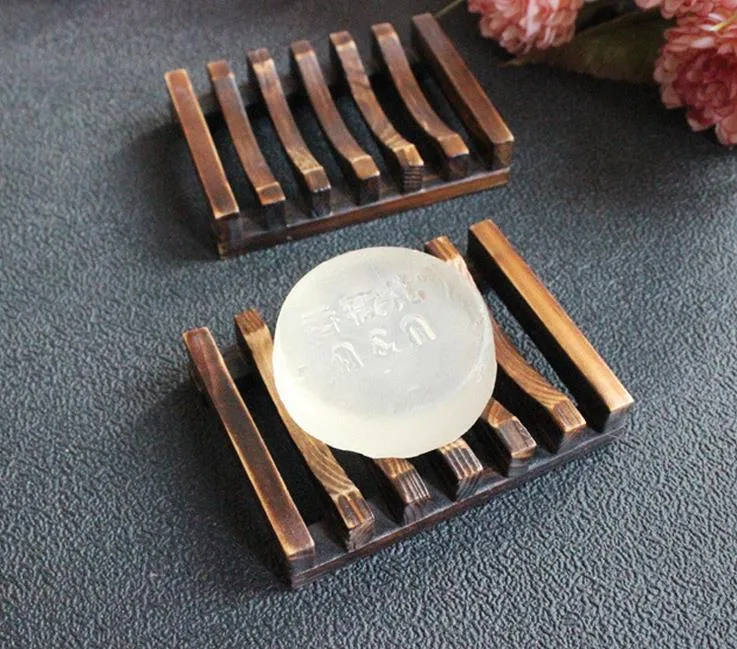 Vintage Wooden Soap Dish Plate Tray Holder Box Case For Shower Hand ...