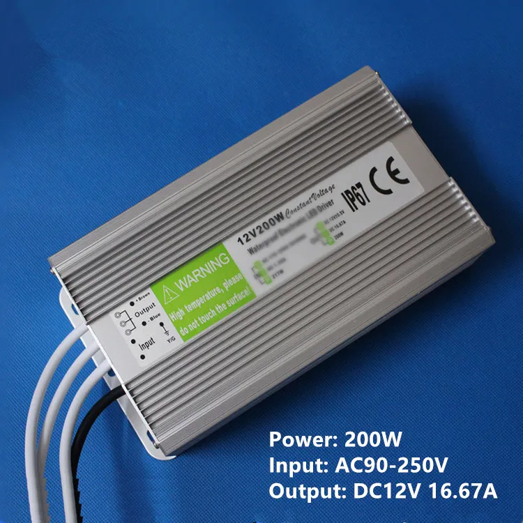 60W Waterproof LED Driver Transformer 12V 5A AC 90 250V Constant ...