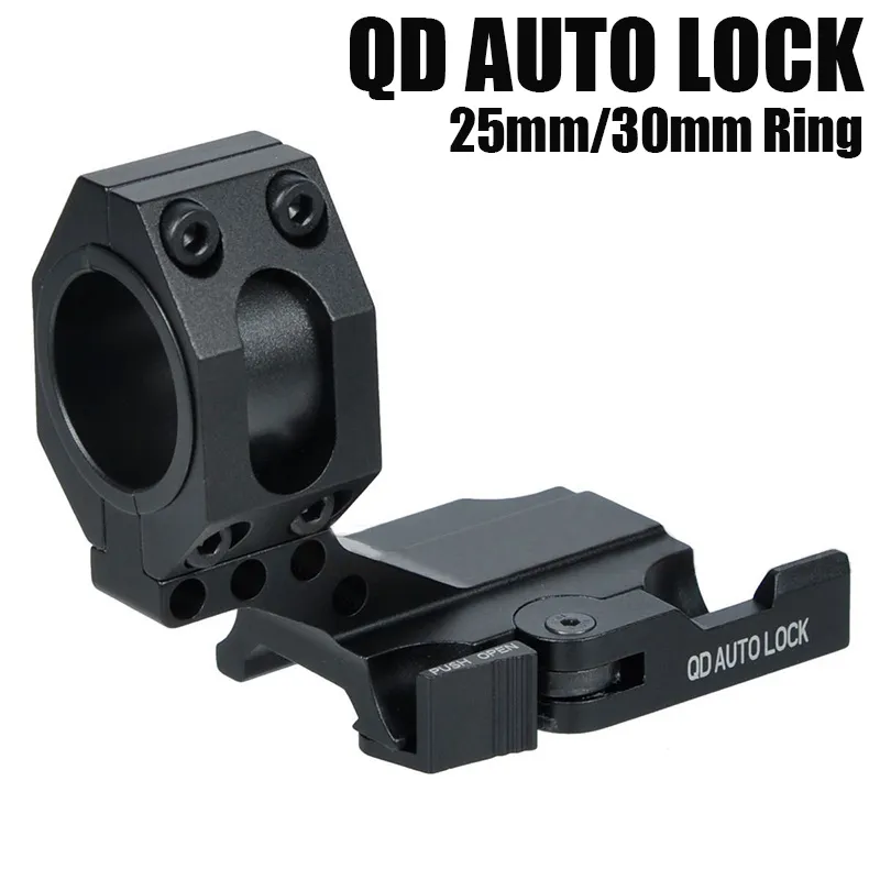 Tactical Auto Lock Quick Release Cantilever 25mm/30mm Scope Ring 2 Of ...