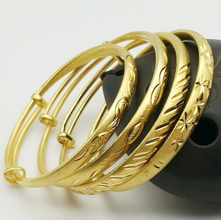 24K Gold Plated Brass Bracelets - Flat Round Design, Vacuum Plated ...