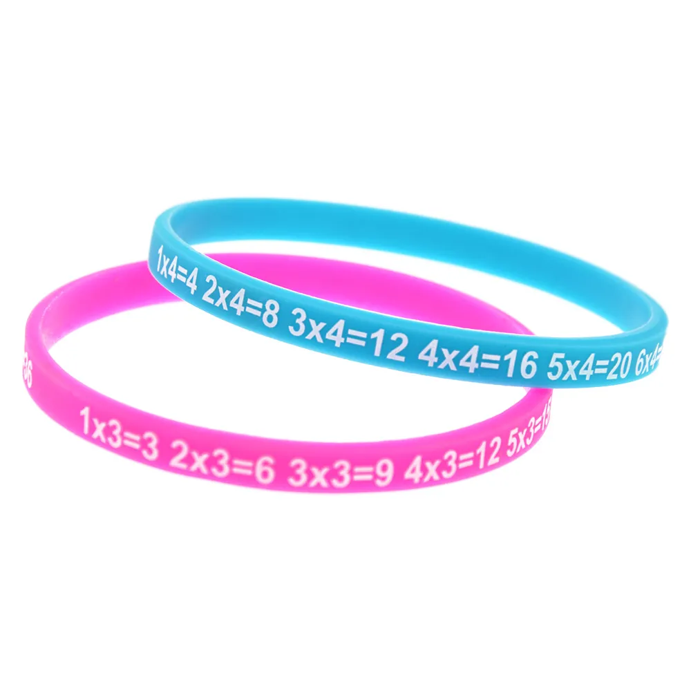 Multiplication Tables Silicone Bracelets Unisex Multicolor 7.1 in ...