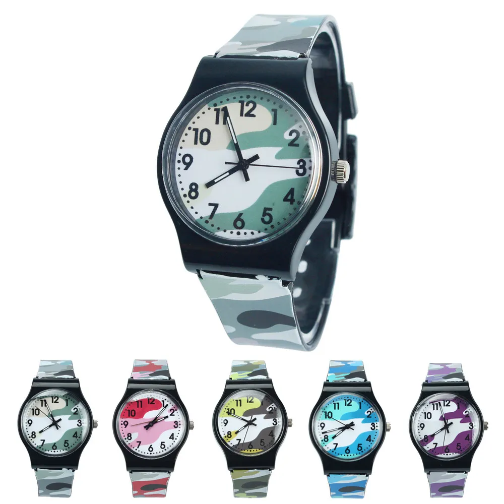 Kids Military Camouflage Silicone Watch Fashionable Watch Cartoon ...