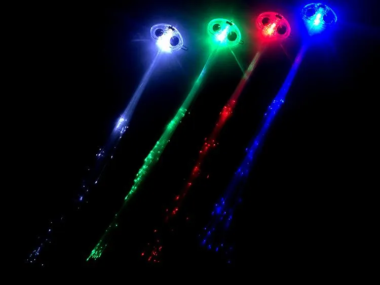 Colorful Flash Light Emitting Braid Fiber Pigtails Flashing Hair LED ...