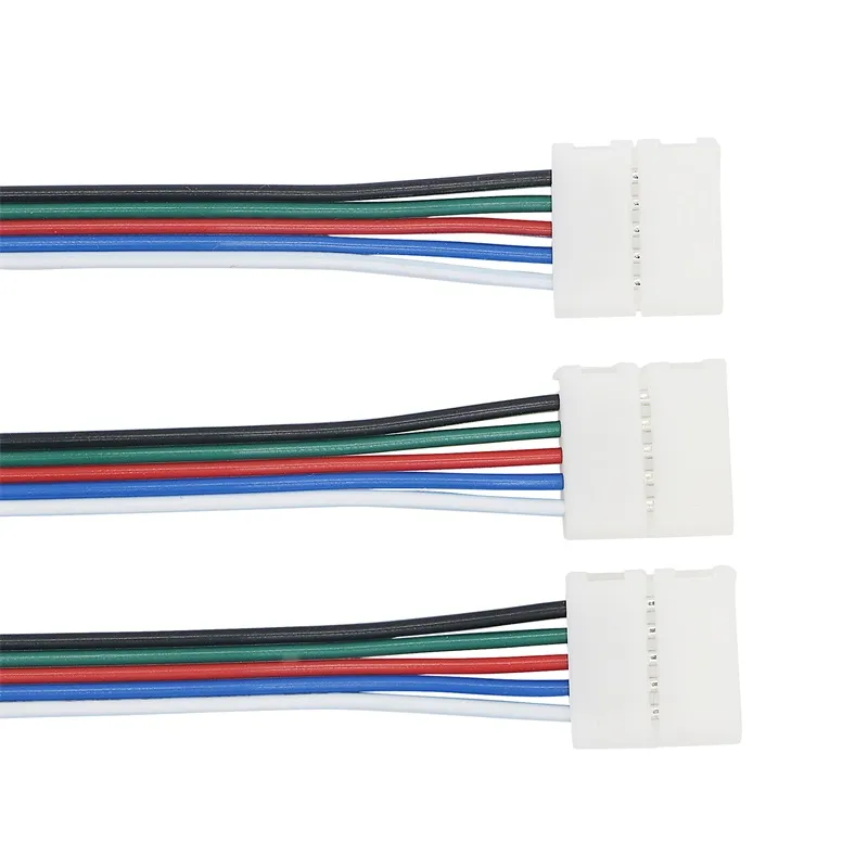 RGBW Connector 5 Pin Jack Coupler Pigtail, 12mm Width, 2 Clip Core ...