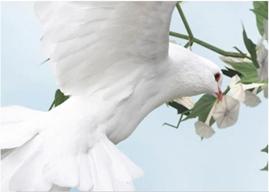 3d Ceiling Murals Wallpaper Custom Mural Leaves The Sky Dove 3d Wall ...