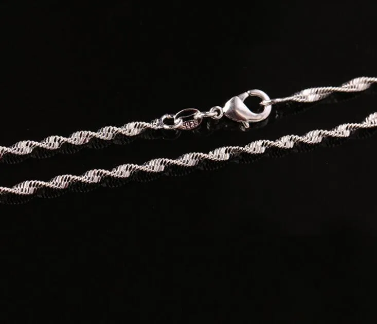 Elegant Silver Plated Water Wave Chain Necklace For Pendant Wholesale ...